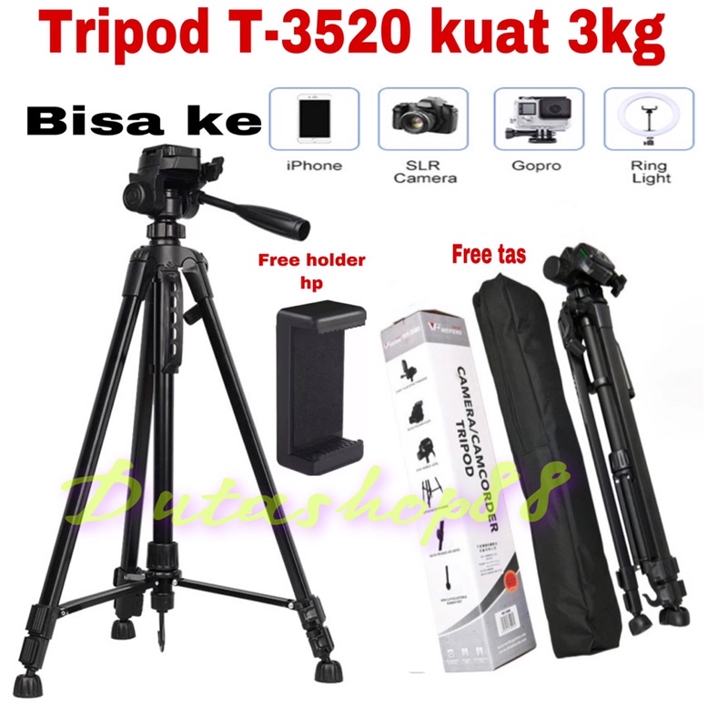 Jual tripod premium T 3520 alumunium alloy dslr mirrorless ringlight hp dll | Shopee Indonesia