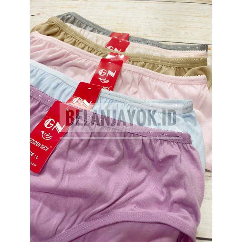 Jual 6 PCS CD Wanita GN Celana Dalam Wanita Golden Nick Katun 937 Warna Terang | Shopee Indonesia