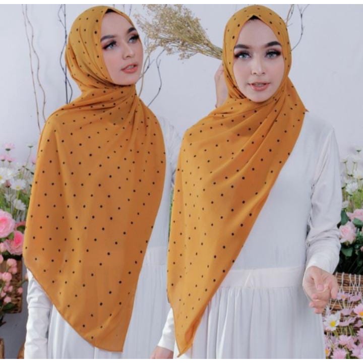Jual HIJAB PASHMINA TALI CERUTY MOTIF POLKADOT // PASHMINA INSTAN ...