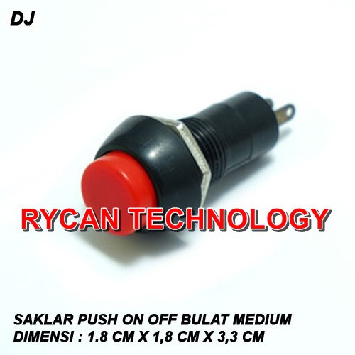 Jual SAKLAR TEKAN SWITCH BUTTON PUSH ON OFF BULAT | Shopee Indonesia