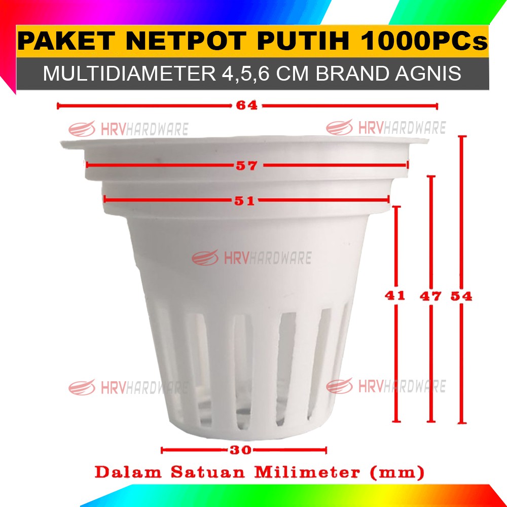 Jual NETPot Hidroponik Putih 1000 PCS Netpot Hydroponik Net Pot ...