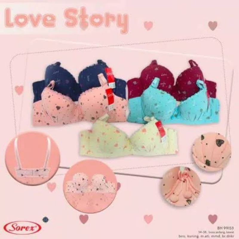 Jual [love story edition] bh sorex 99153 bra lucu pakai kawat dan busa ...