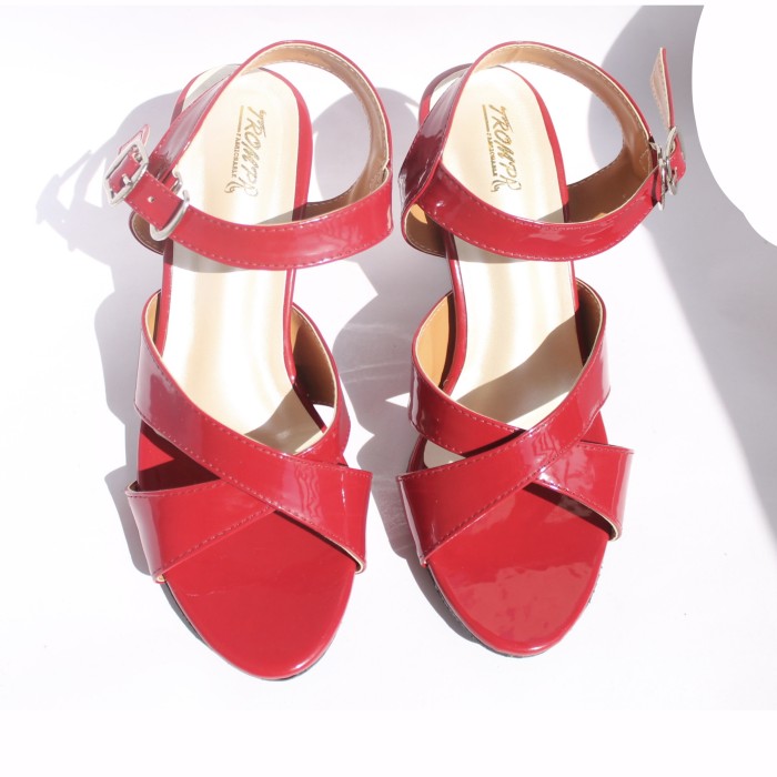 Jual Sepatu Heels Tali Wanita Remaja Kasual Warna Merah - Hitam - Peach ...