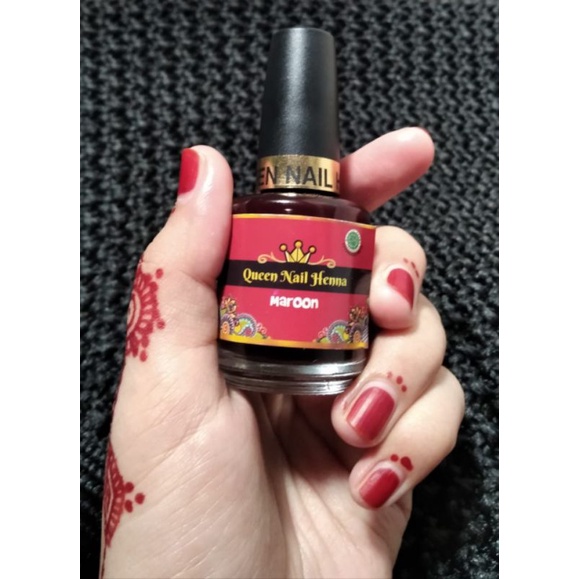 Jual Queen Nail Henna 5 ml Botol Bulat Maroon - Nail Henna Halal MUI ...