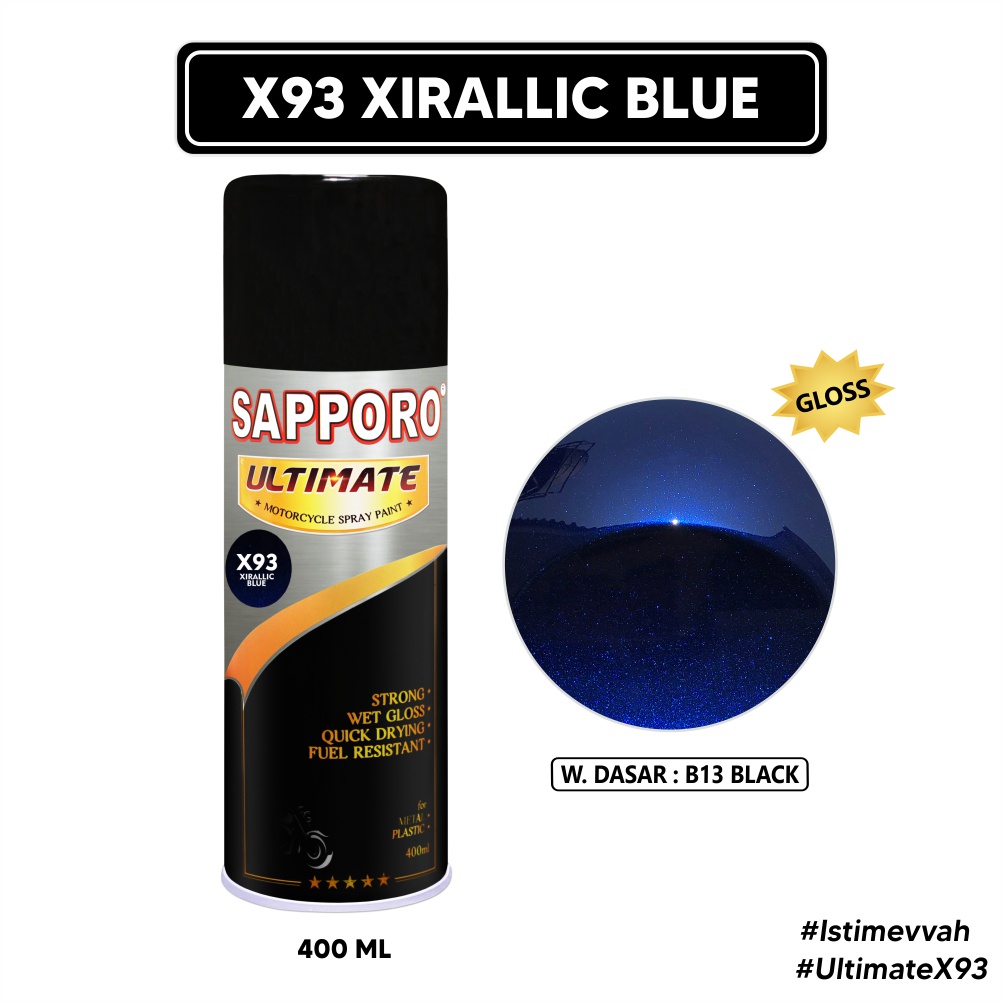 Jual Sapporo Ultimate X93 Xirallic Blue / Cat Spray Semprot Aerosol Terbaik | Shopee Indonesia