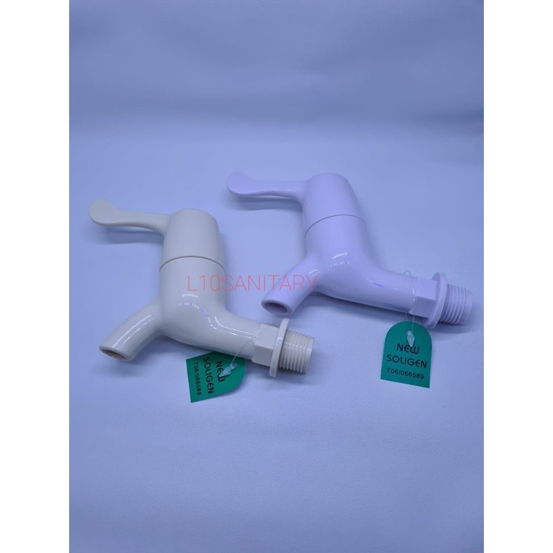 Jual Kran Air PVC Soligen / Kran Tembok Engkol Plastik New Soligen 1/2 ...