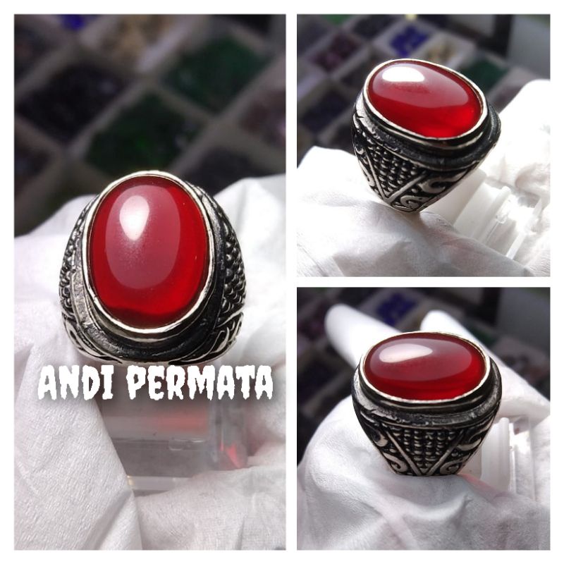Jual Cincin batu merah siam delima | Shopee Indonesia
