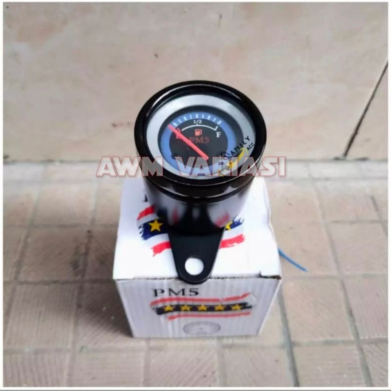 Jual Speedometer Amper bensin led jarum / Fuel Meter bensin analog led ...