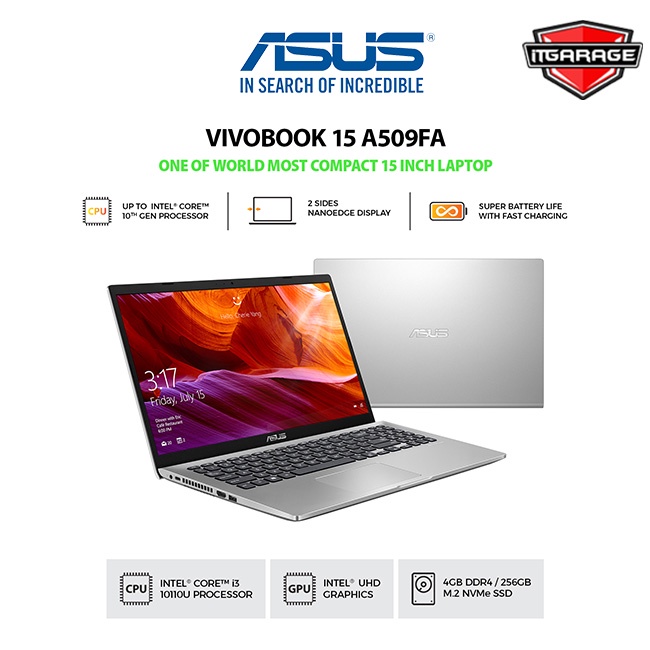Jual Asus Vivobook A509FA-FHD321|i3-10110u/4G/256G | Shopee Indonesia