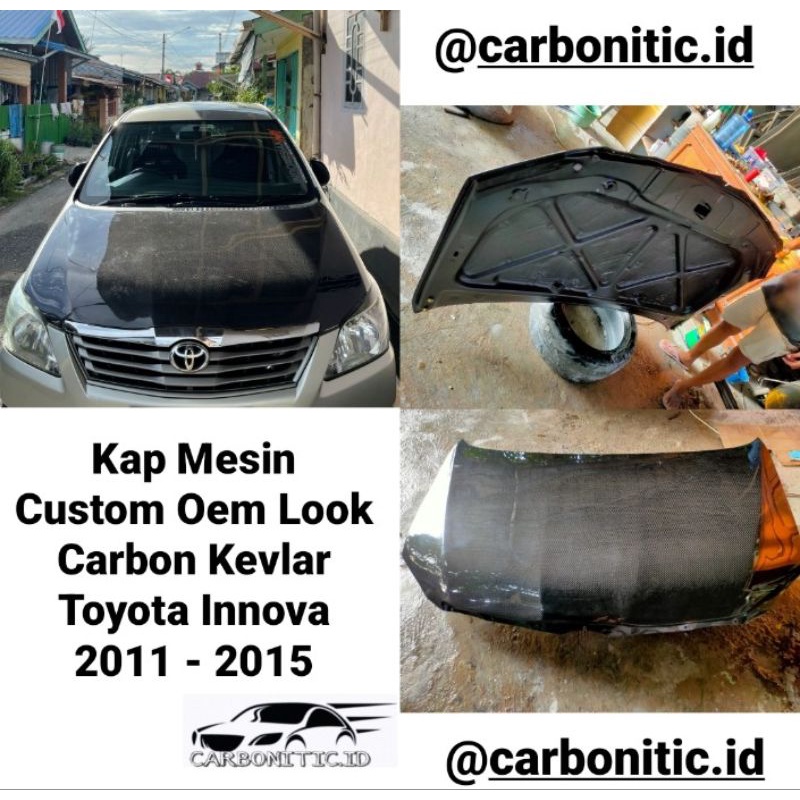 Jual Kap Mesin Model OEM LOOK Toyota Kijang Innova 2011 - 2015 Carbon ...