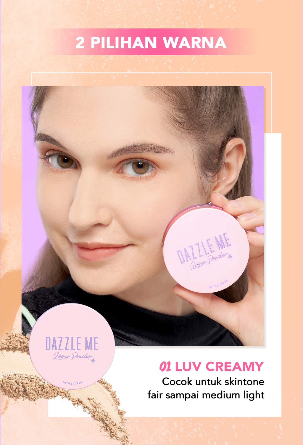 Jual DAZZLE ME Always Setting Loose Powder BPOM Super Soft Smooth Bedak ...