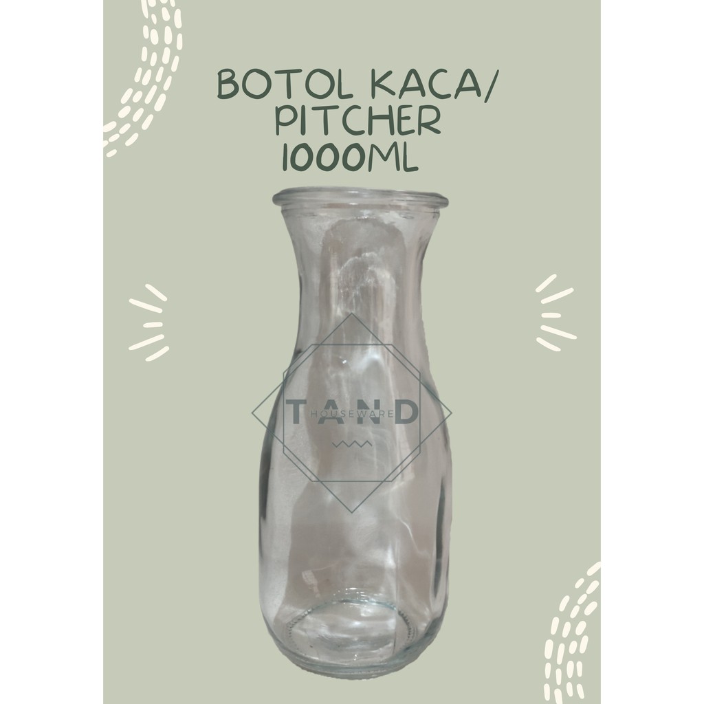 Jual BOTOL KACA KARAFE GLASS PITCHER BENING VAS BUNGA UKURAN 1L ...