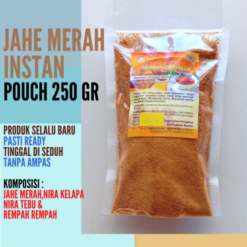 Jual JAHE MERAH BUBUK INSTAN 250 gr Pouch (Tanpa Ampas) | Shopee Indonesia