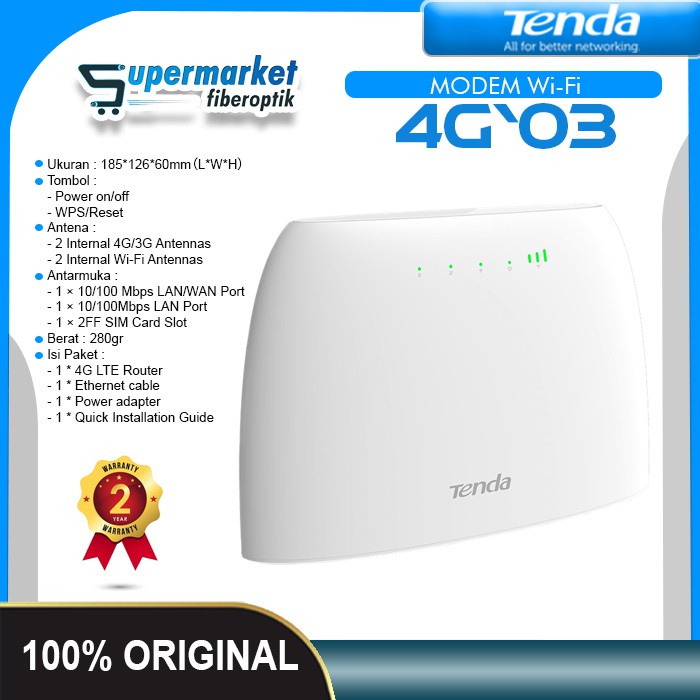 Jual Tenda 4G03 Modem Mifi WiFi 3G/4G LTE N300 Wi-Fi 4G LTE Router | Shopee Indonesia