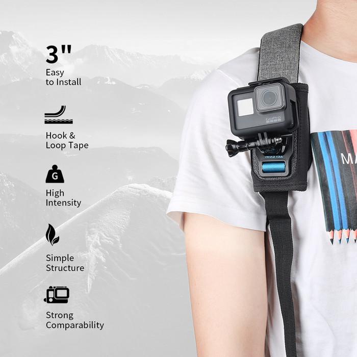 Jual TELESIN Backpack Strap Mount with J-Hook Mount for Action Camera ...