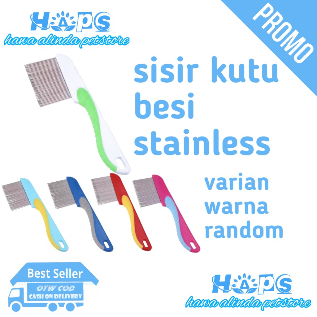 Jual sisir kutu sisir grooming kucing sisir serit besi stainless untuk ...