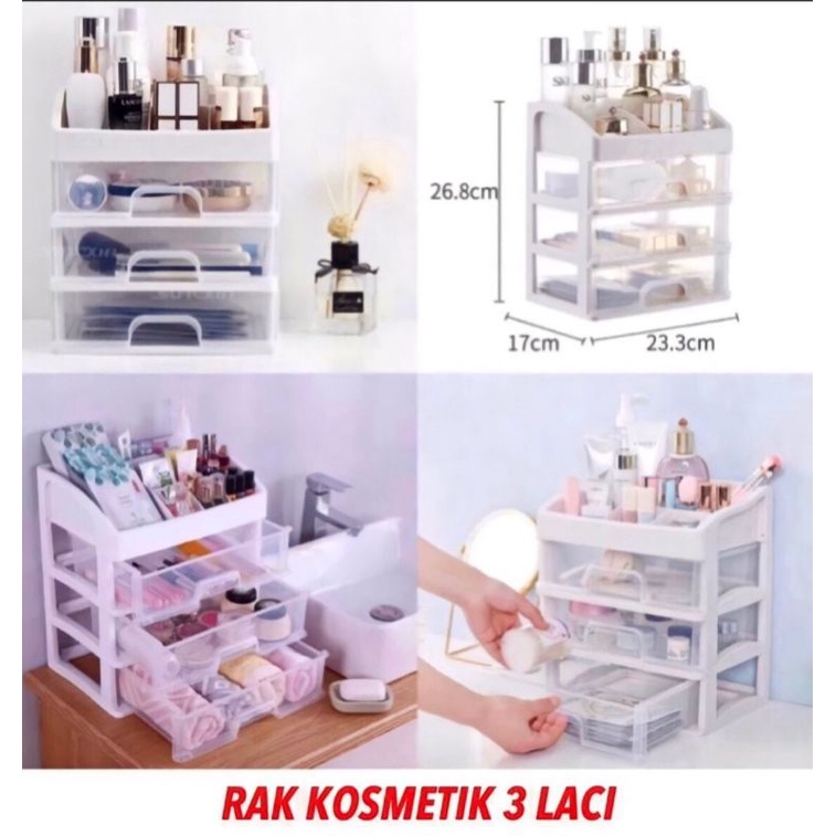 Jual COD 800GR RAK KOSMETIK LACI 3 SUSUN LEMARI OBAT MAKEUP SERBAGUNA ...