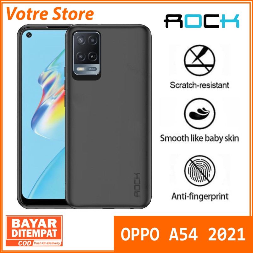 Jual ROCK Black Case Oppo A54 2021 Shockproof TPU Hybrid Matte | Shopee ...