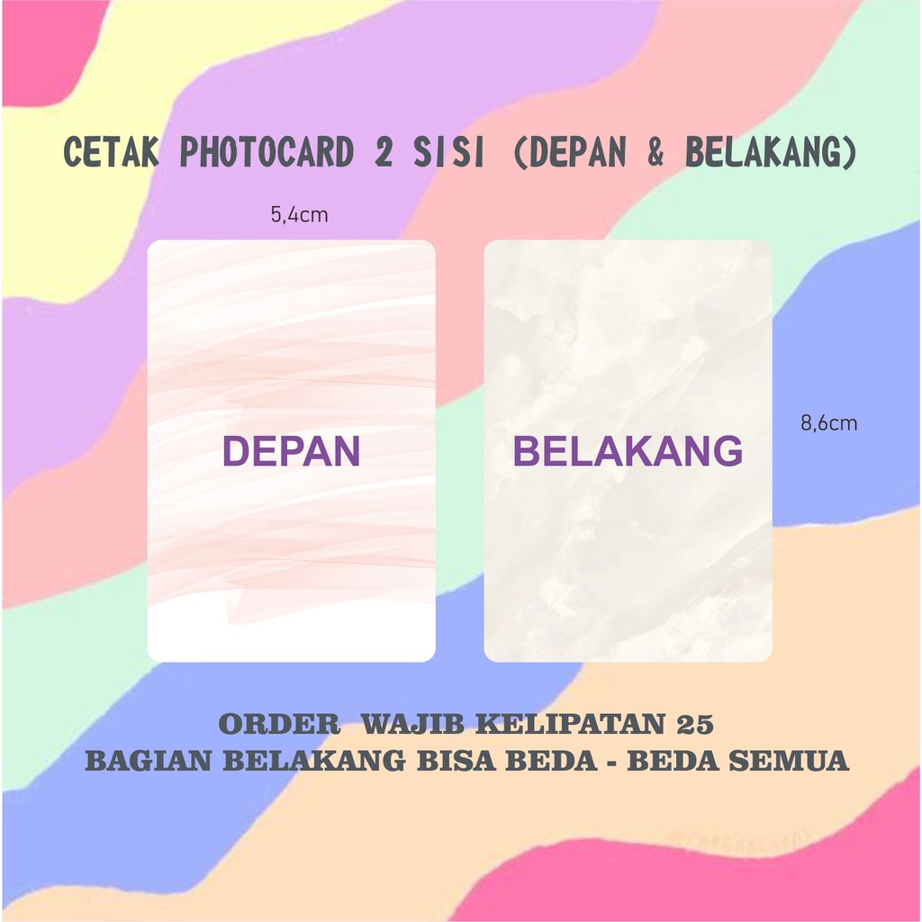 Jual CUSTOM PHOTOCARD 2 SISI (BAGIAN BELAKANG BISA BEDA - BEDA) | Shopee Indonesia