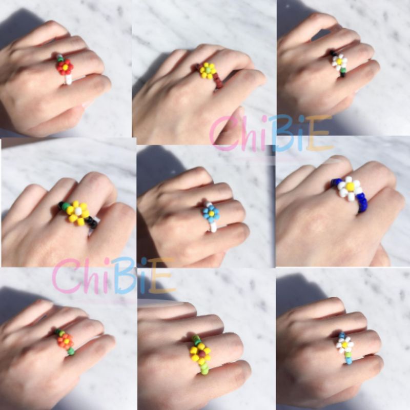Jual Daisy Beads Rings Korean Style | Cincin Manik Bunga Daisy Korean ...