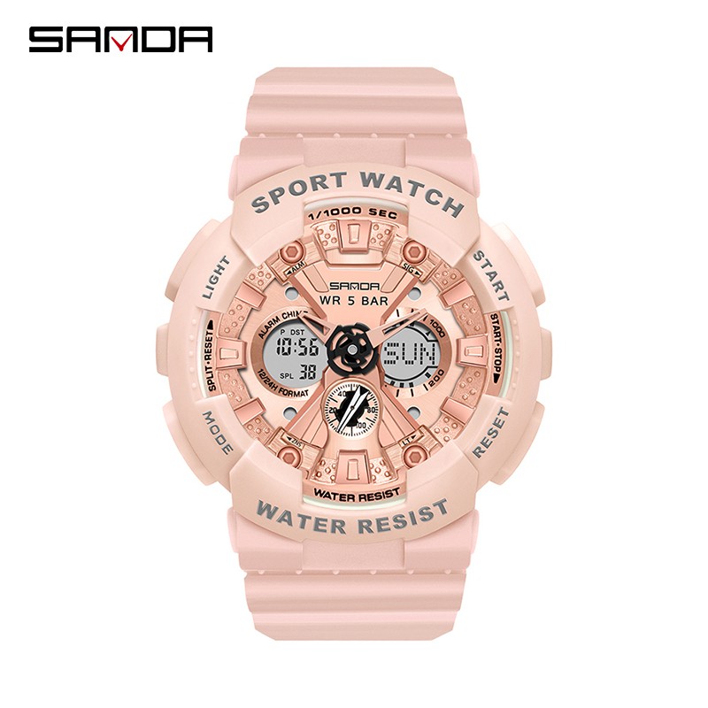 Jual SANDA 6068 Jam Tangan Wanita Digital Analog Tali Rubber ...