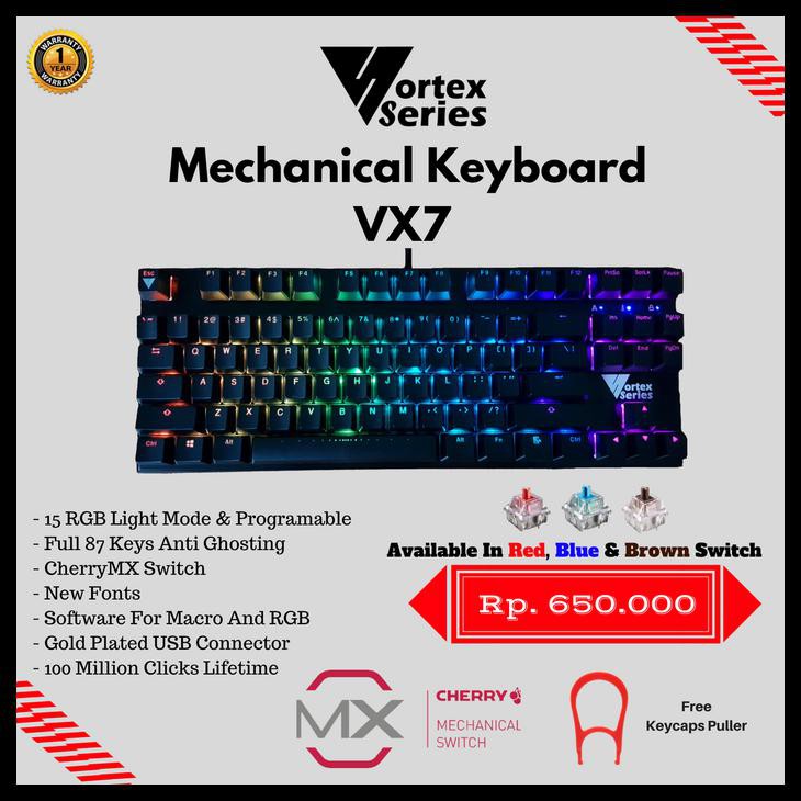 Jual CUCI GUDANG VortexSeries Mechanical Keyboard VX7 (TKL) - Hitam ...