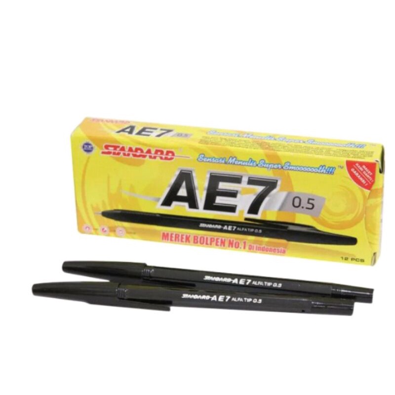 Jual PULPEN / BALLPOINT STANDARD AE-7 / AE7 HITAM | Shopee Indonesia
