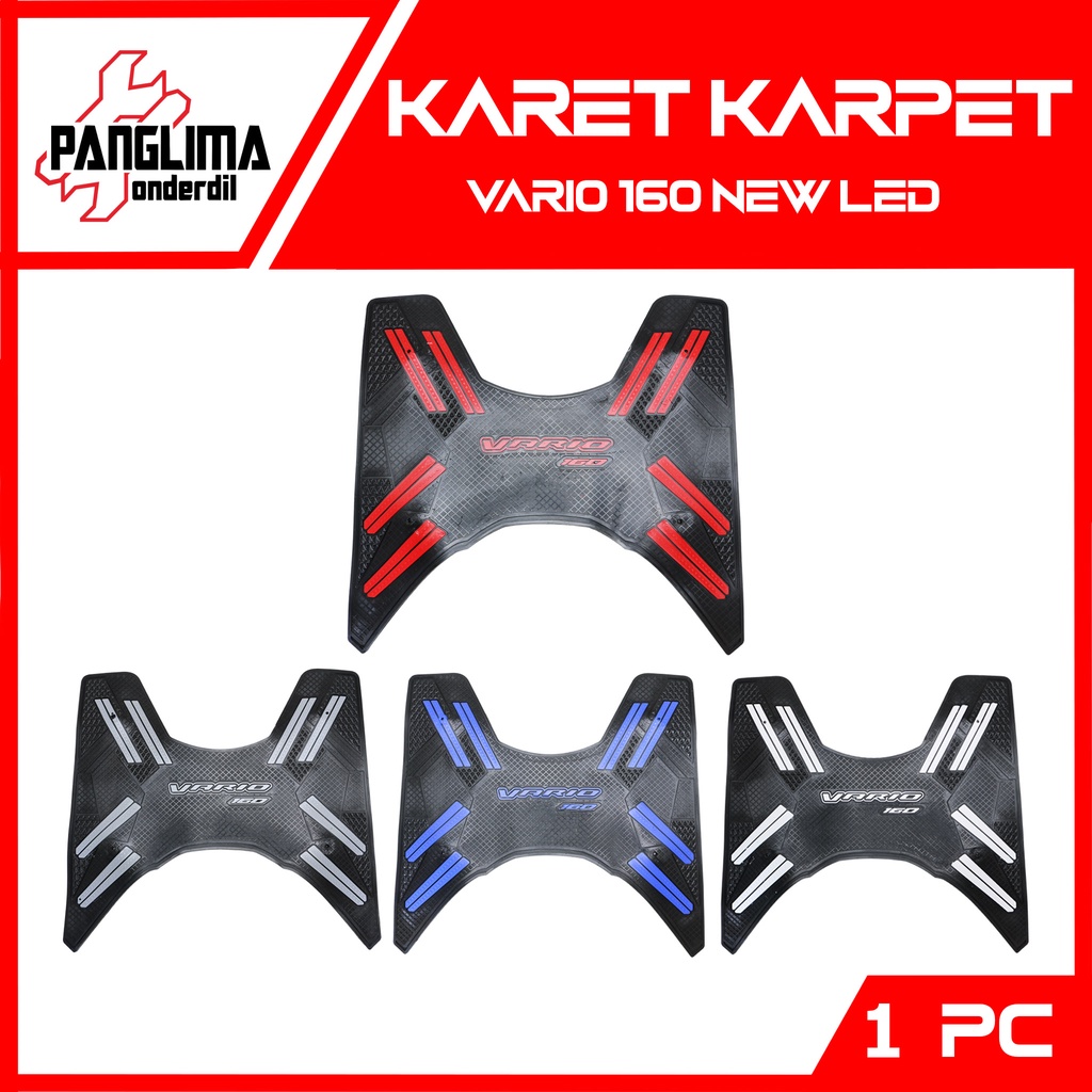 Jual Karpet Vario 160 Vario 160 New LED 2022 Injekan-Pijakan-Alas Kaki-Bordes Karet Merah-Biru ...