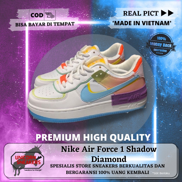 Jual Sepatu Wanita Nike Air Force 1 Shadow Diamond Sneakers Cewek ...