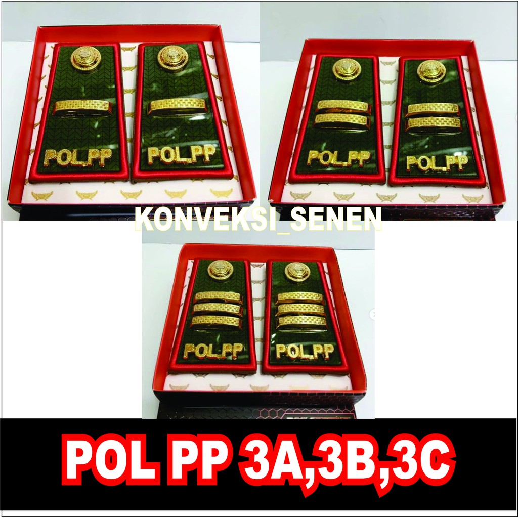 Jual PANGKAT POL PP 3A,3B,3C LIST MERAH | Shopee Indonesia
