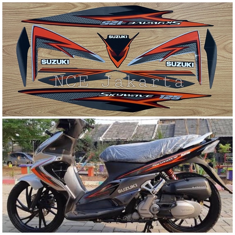 Jual STIKER STRIPING MOTOR SKYWAVE 2008 SILVER | Shopee Indonesia