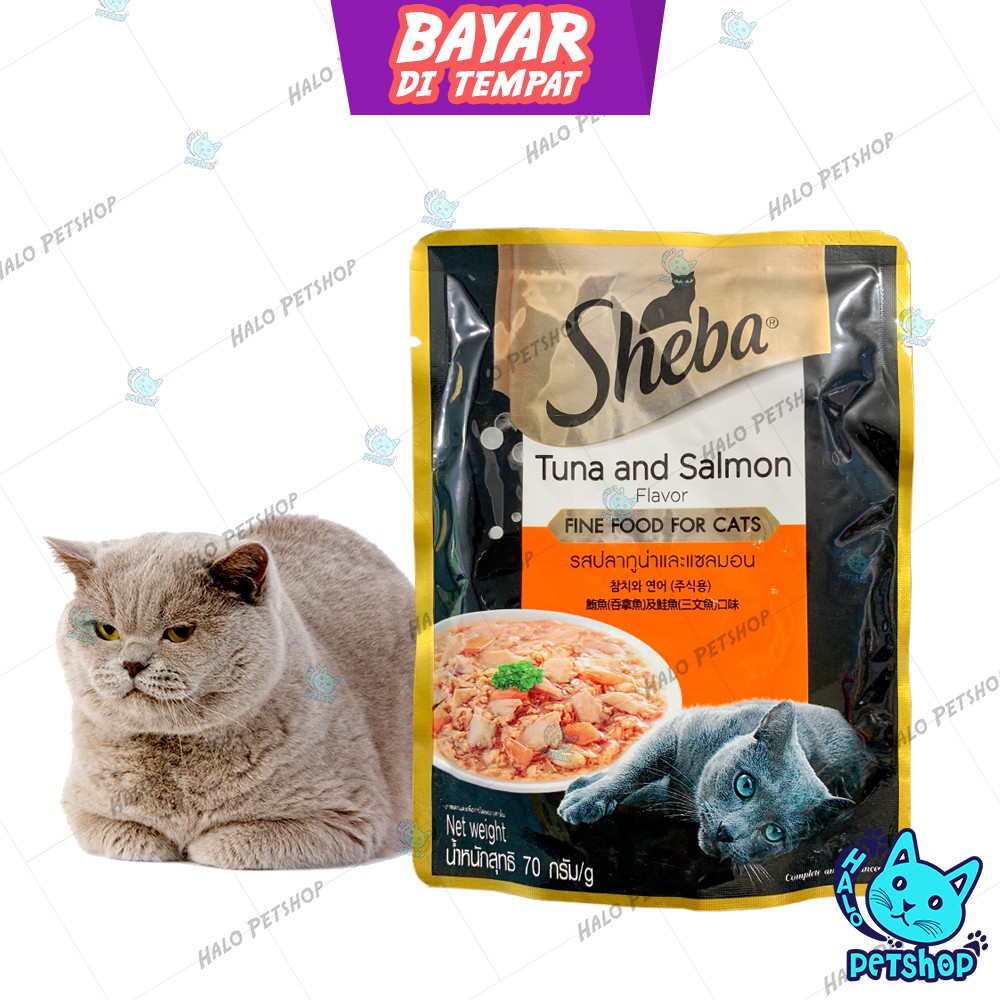 Jual Sheba Pouch 70gr Makanan Basah Kucing rasa Tuna & Salmon | Shopee ...