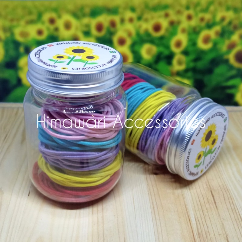 Jual Karet Rambut Polos High Elastic Korea 100 Pcs (Free Round Box ...