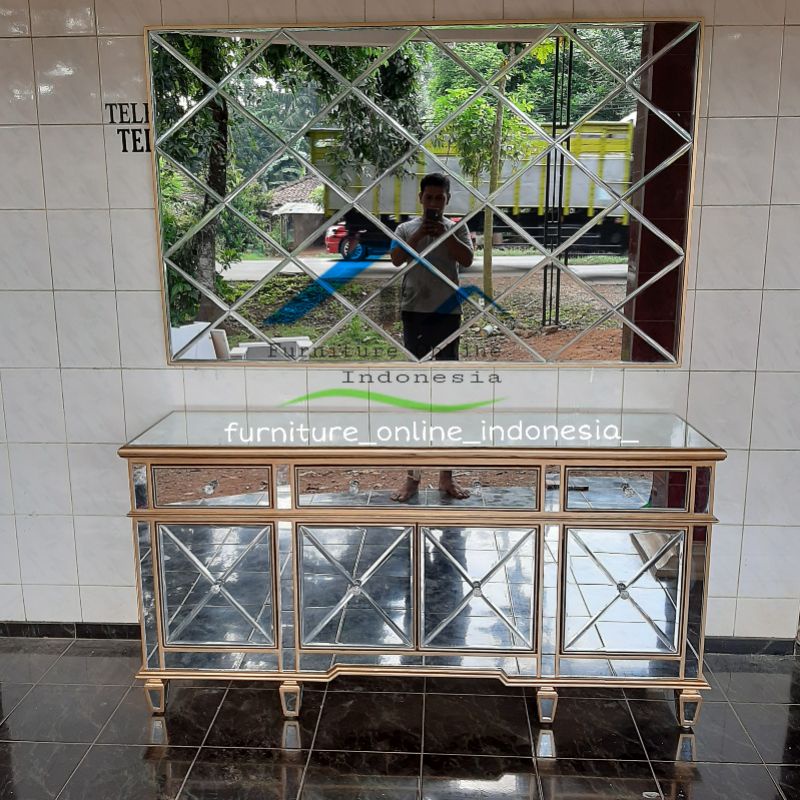 Jual FREE ONGKIR nakas kaca buffet kaca meja kaca pigura kaca cermin ...