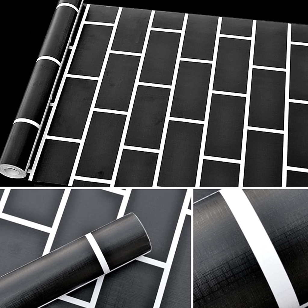 Jual BELI 5 GRATIS 1 Wallpaper stiker dinding motif bata hitam list ...