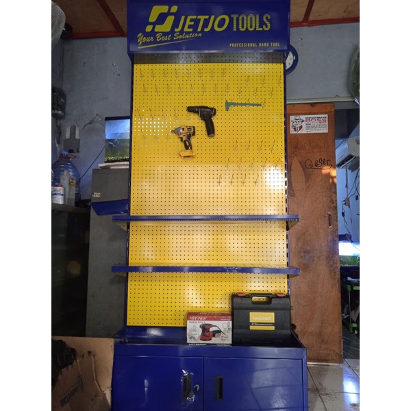 Jual rak display rak perkakas rak tools rak multi peg board pegboard ...