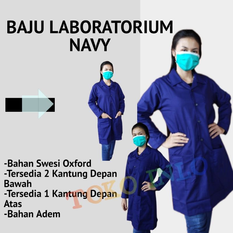 Jual Baju Laboratorium Warna NAVY/Jas Laboratorium Warna NAVY/Jas Lab ...