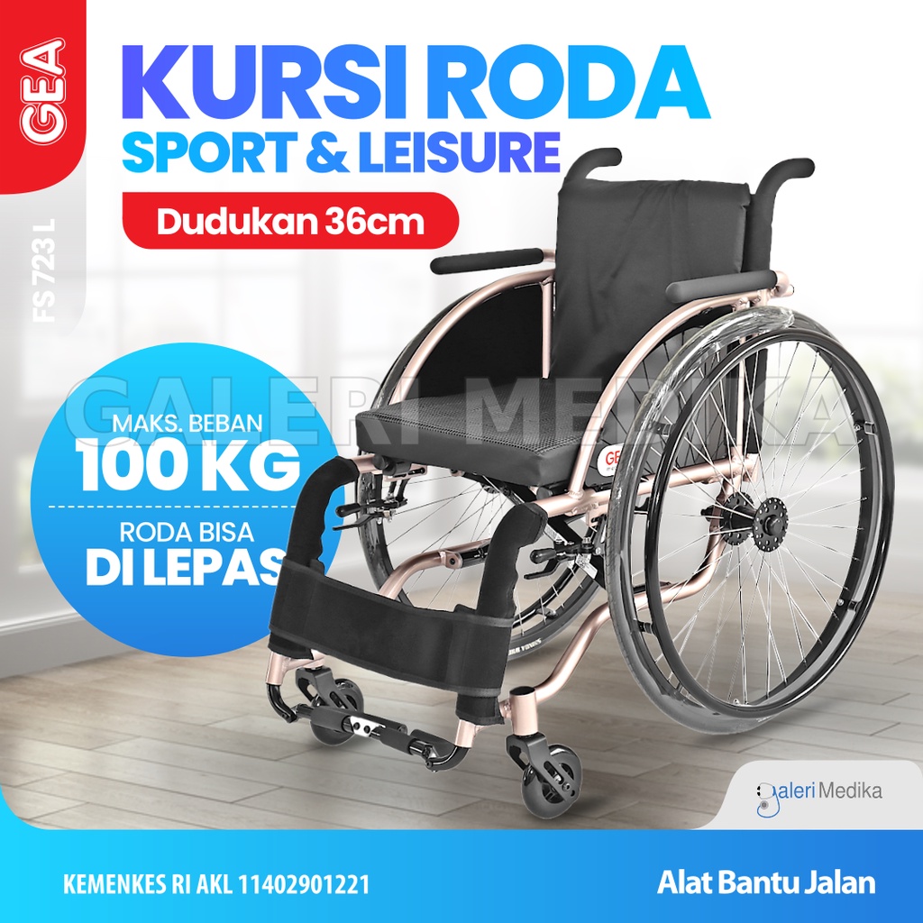 Jual Kursi Roda Sport GEA FS 723 L / FS723L / FS-723L Velg Jari - Kursi ...