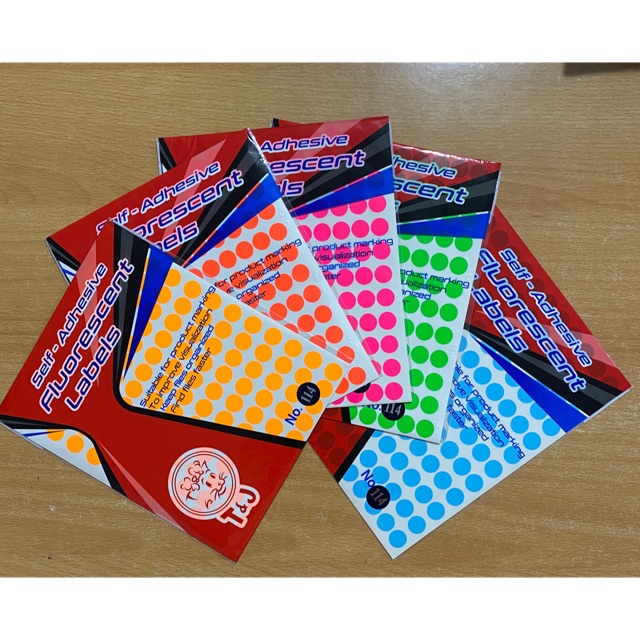 Jual Tom & Jerry Fluorescent Sticker Dot 114 / Label Bulat warna T&J ...