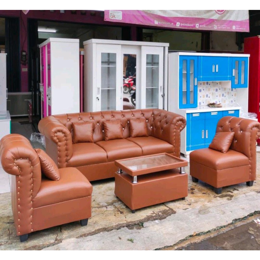 Jual SOFA 311 /SOFA CHESTERFIELD /SOFA MINIMALIS / SOFA KANCING | Shopee Indonesia