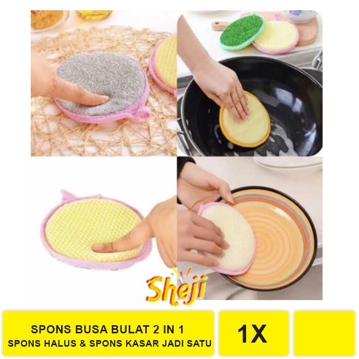 Jual SPON BUSA 2 IN 1 (SPONS HALUS & KASAR) / SPONS PENCUCI PIRING BUSA ...