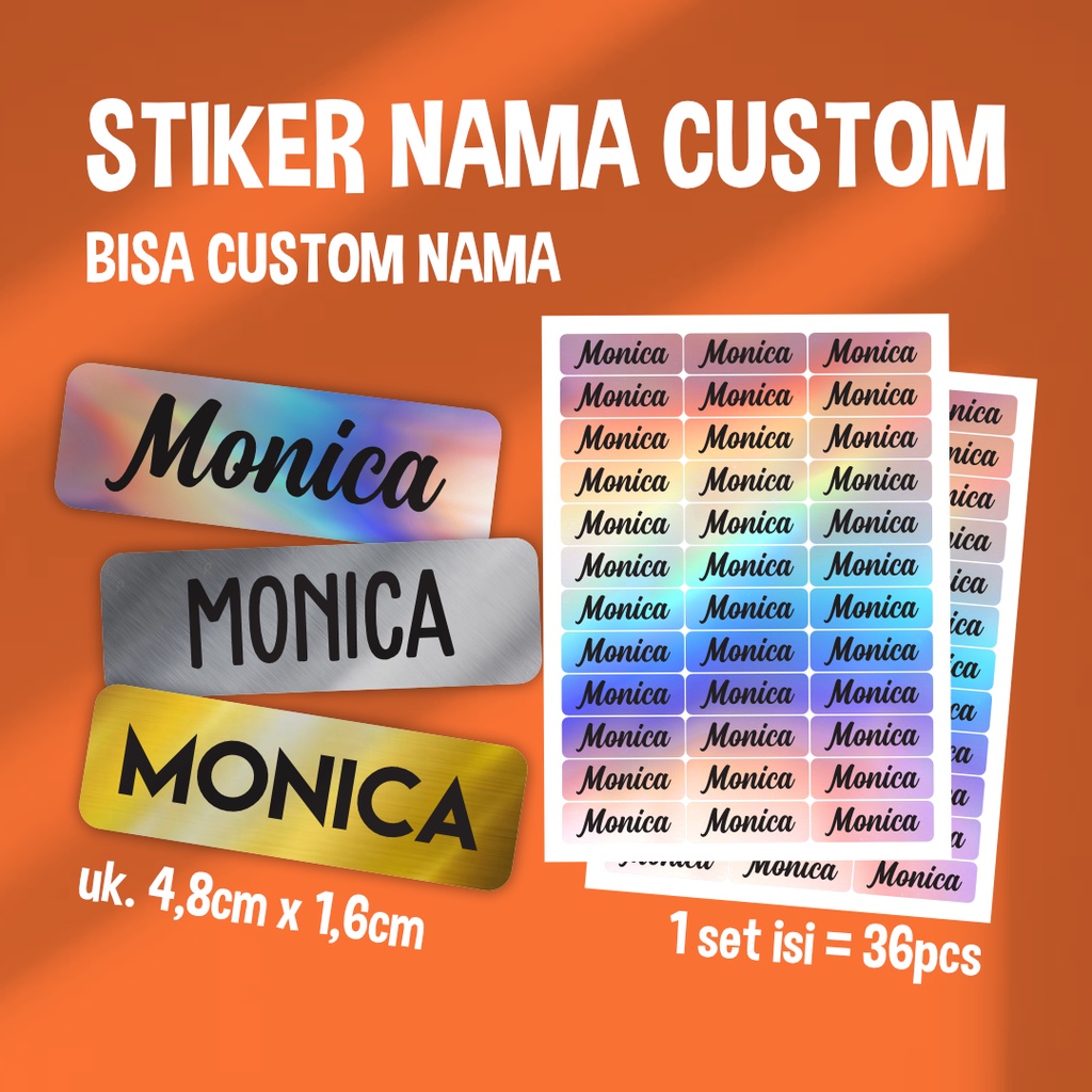 Jual STIKER NAMA CUSTOM / NAMETAG / TAHAN AIR / ANTI LUNTUR ( CHROME ...