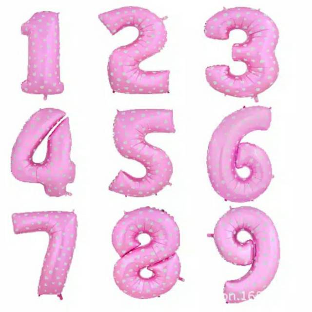 Jual Balon Foil Angka Pink ukuran 40 cm Satuan | Shopee Indonesia