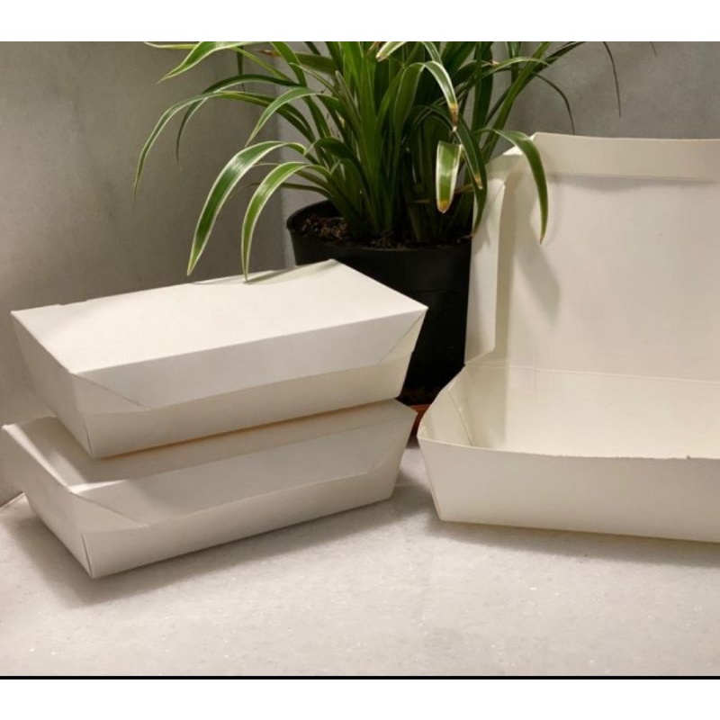 Jual Paper Lunch/ lunch box/ kotak makan laminating putih | Shopee ...