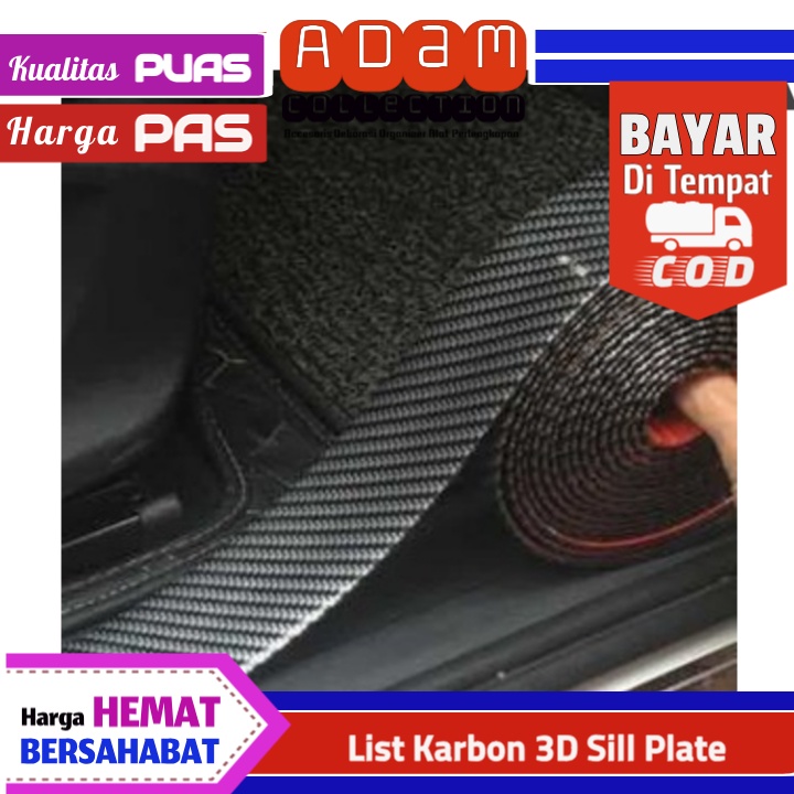 Jual List Carbon 3D Lis Karbon Sill Plate Stiker Pelindung Seal Plate ...