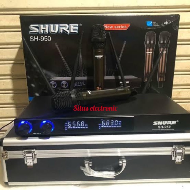 Jual Mic wireless shure sh 950 digital resiver 4 antena plus koper ...
