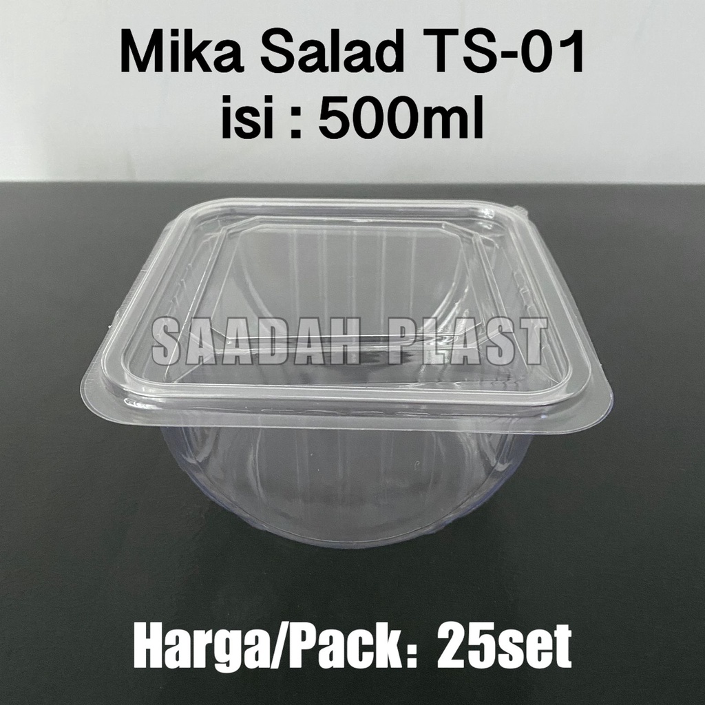 Jual (ISI 25SET) Mika Salad 500ml TS-01 / Mika Mangkok Plastik Bening | Shopee Indonesia