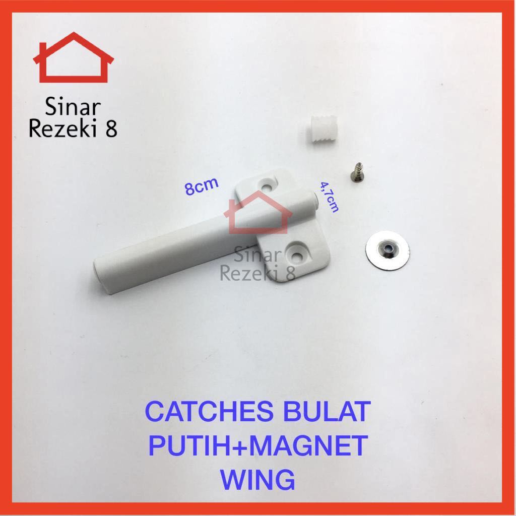 Jual Catches Push Open Bulat Plastik + Magnet Wing Tip On Laci Kabinet ...