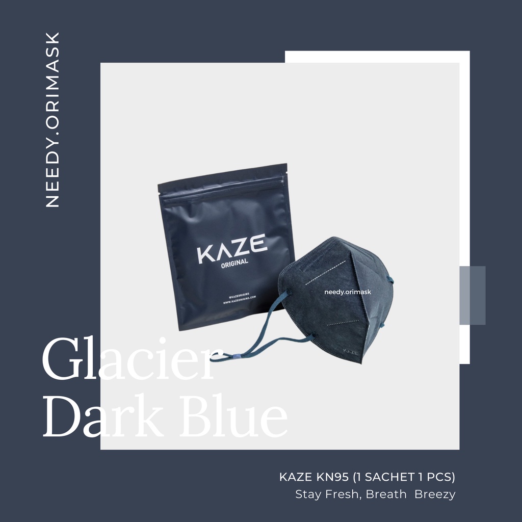 Jual KAZE KN95 Mask - Warna Glacier Dark Blue 1 Sachet 1 Pcs | Shopee ...
