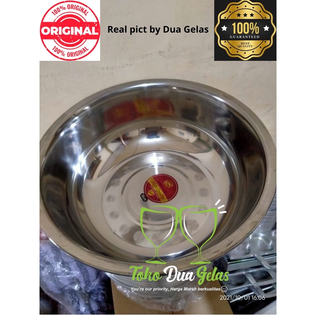 Jual Baskom Ember Waskom Stainless Steel Merk Indoglass Diameter 36 cm ...